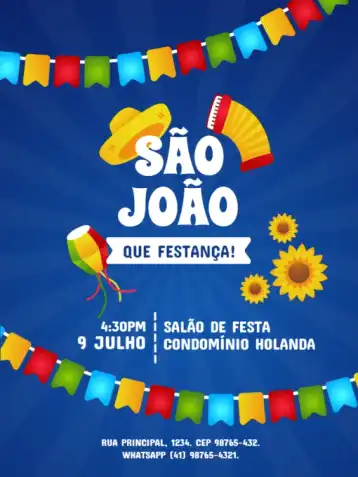 Junina And São João Party Invitation - Children's Birthday | Convitede