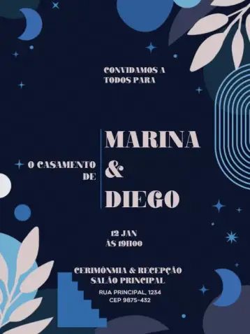 Boda Sencilla Y Creativa Azul Esposo - Invitaciones Digitales | Convitede